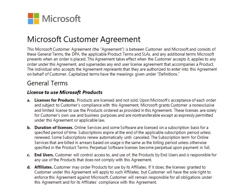 Microsoft Is Overhauling Its Microsoft Customer Agreement (MCA) And ...