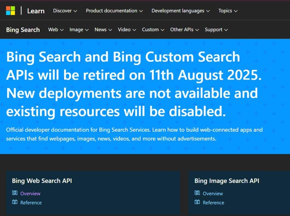 Microsoft To Retire Bing Search API In August 2025, Urges Developers To Embrace Better AI ...