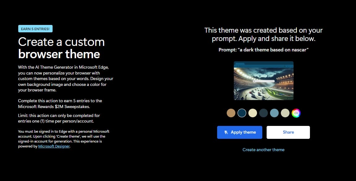 How To Use Using AI Theme Generator In Microsoft Edge In 5 Steps ...
