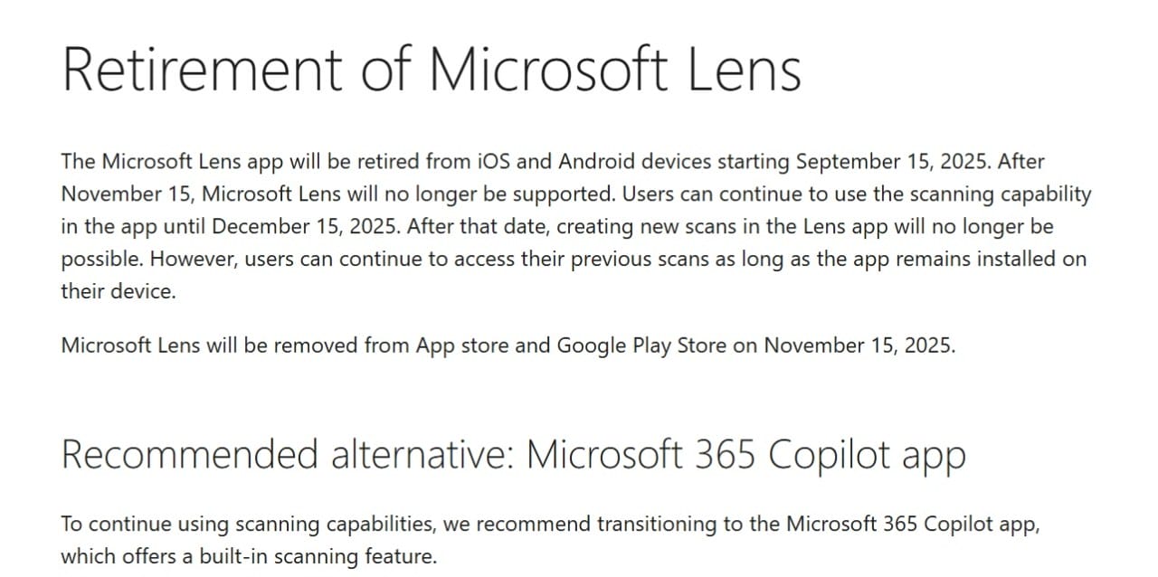 RIP, Microsoft Lens: The Shocking End Of A Beloved App As Microsoft 365 ...