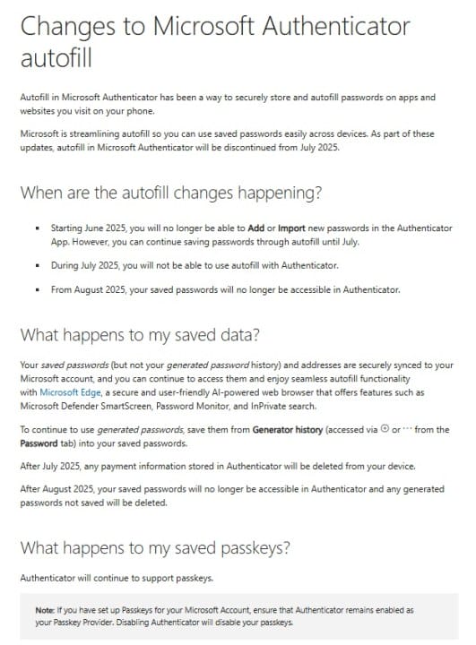 Microsoft Authenticator Ends Password Support, All Users Must Now Move ...